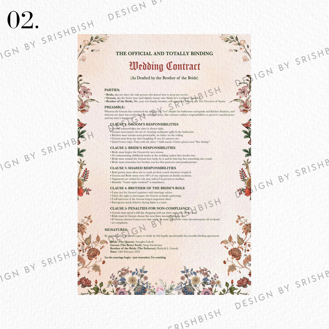 Wedding Contract Boards – Srishbish-in